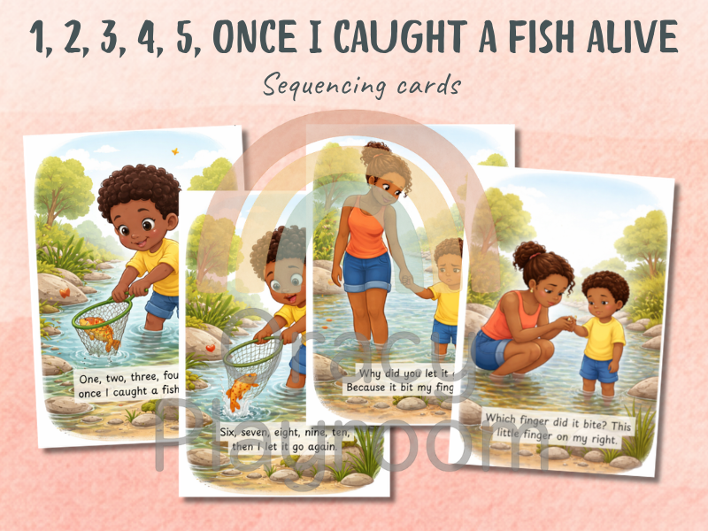 1, 2, 3, 4, 5 Once I Caught a Fish Alive: Sequencing Cards – Oracy Playroom